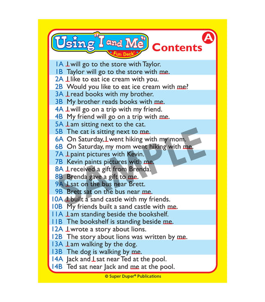 Using "I and Me" Fun Deck – PlayingandLearning.co.za