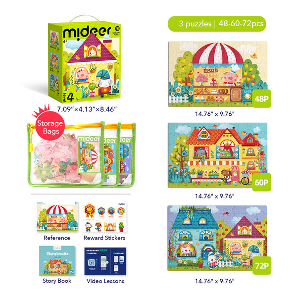 Level Up! Puzzles - Level 4: Fairy Tale Town 48-72pc ...