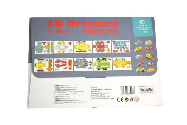 3D Origami Paper Kit: Transportation – PlayingandLearning.co.za